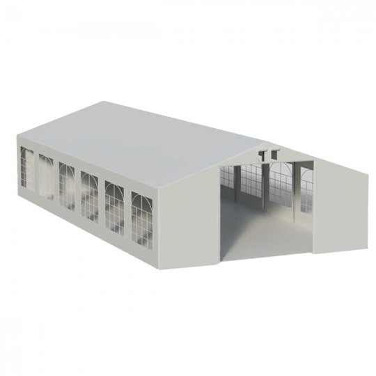 Cort profesional, pavilion, alb, 8x12 m, 12 ferestre + 2 intrari, cadru ...