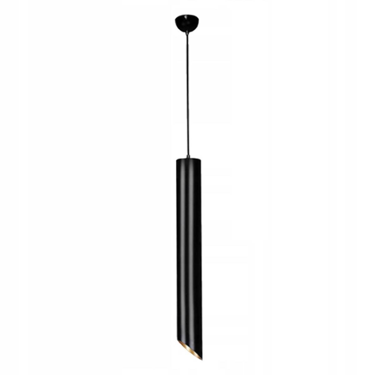 Pendul EGO Tube Cut, GU10, 30 cm, Negru/Auriu, 230V, design unic